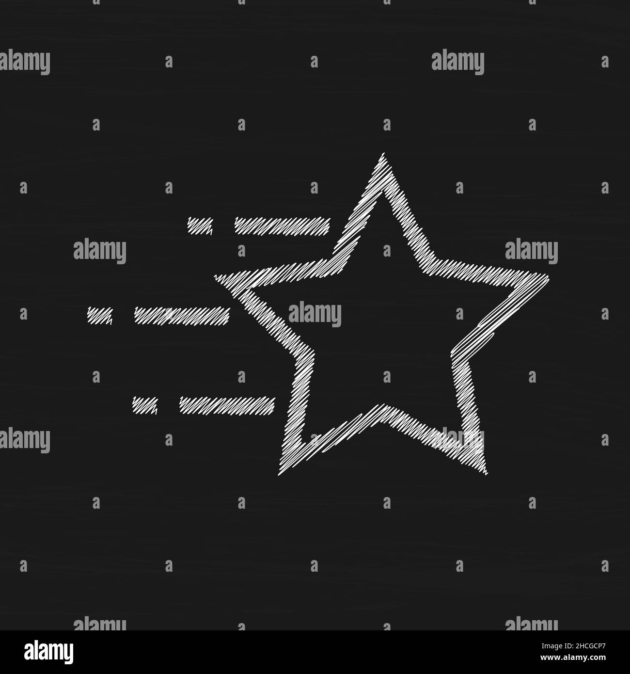 Flying star white sketch vector icon. Premium star sign or logo Stock ...