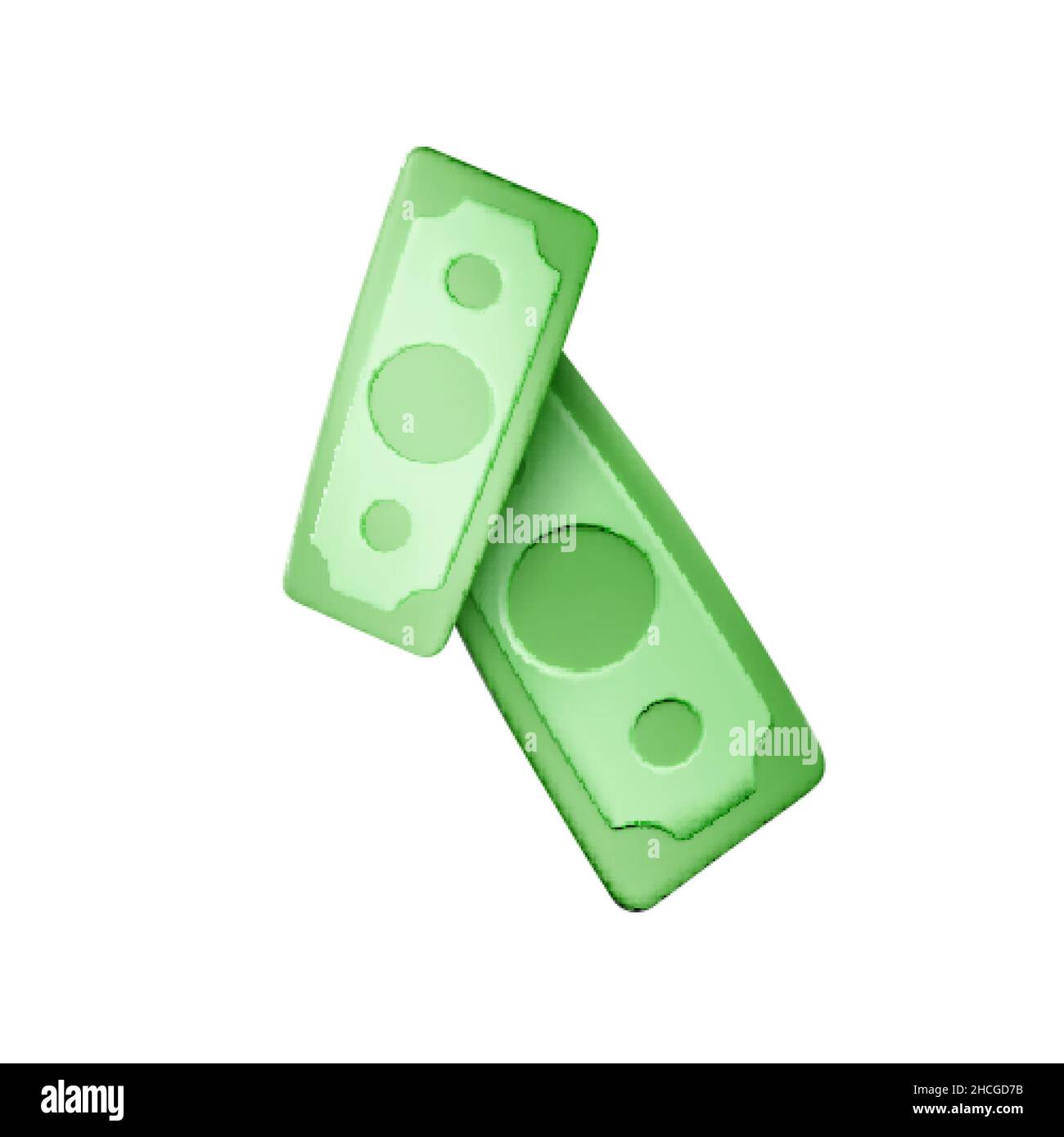 Dollar banknote. Green paper bill. Fly cartoon money isolated on white ...