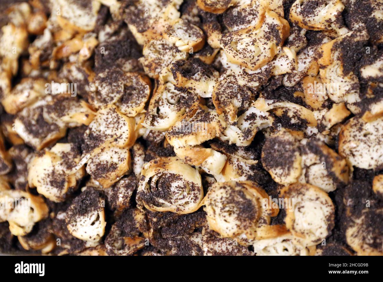 Homemade specialty sweetness with poppy seeds and raisins dish at ...