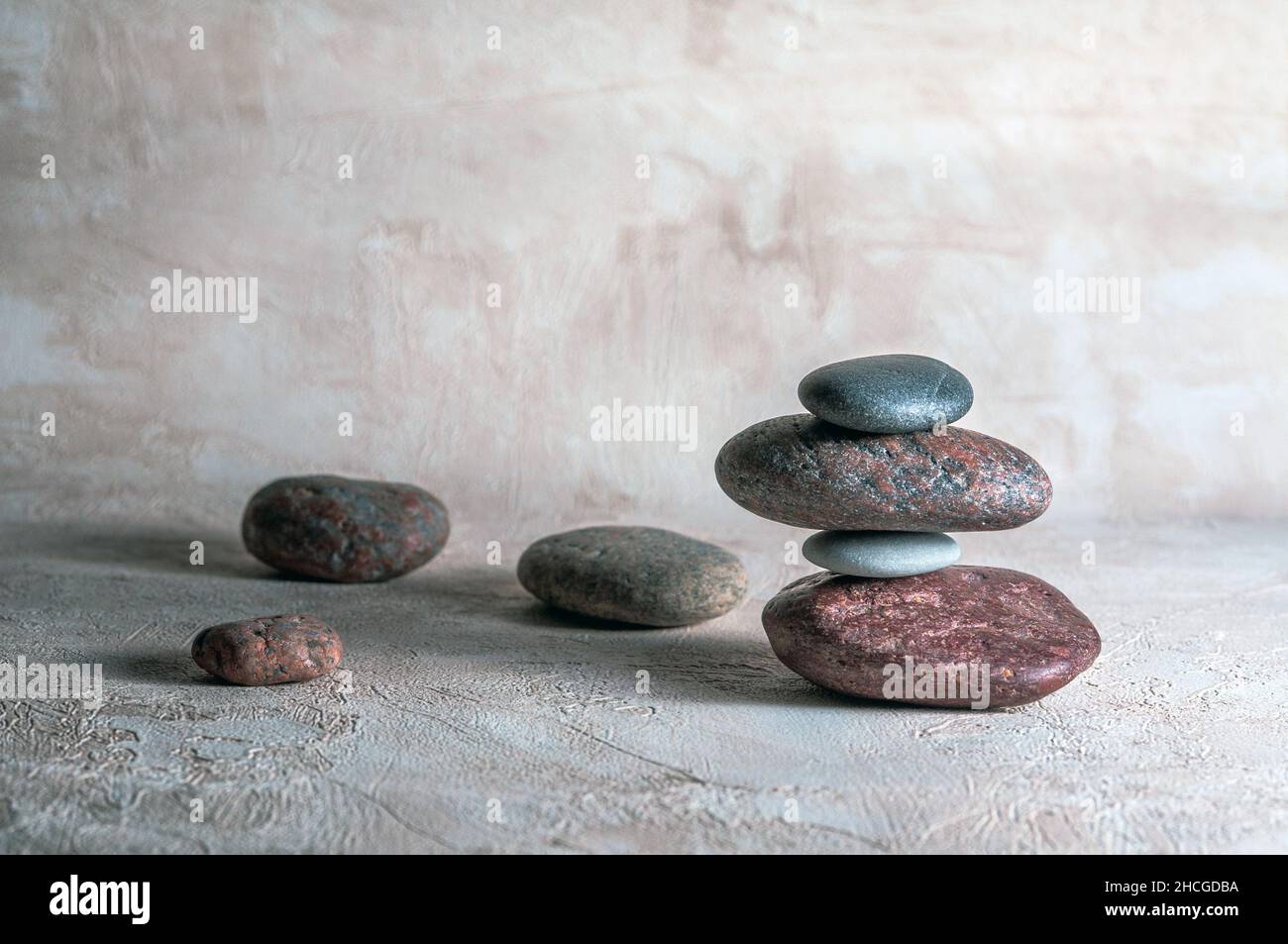 pebbles zen motif, a compositional element on a marbled vintage ...