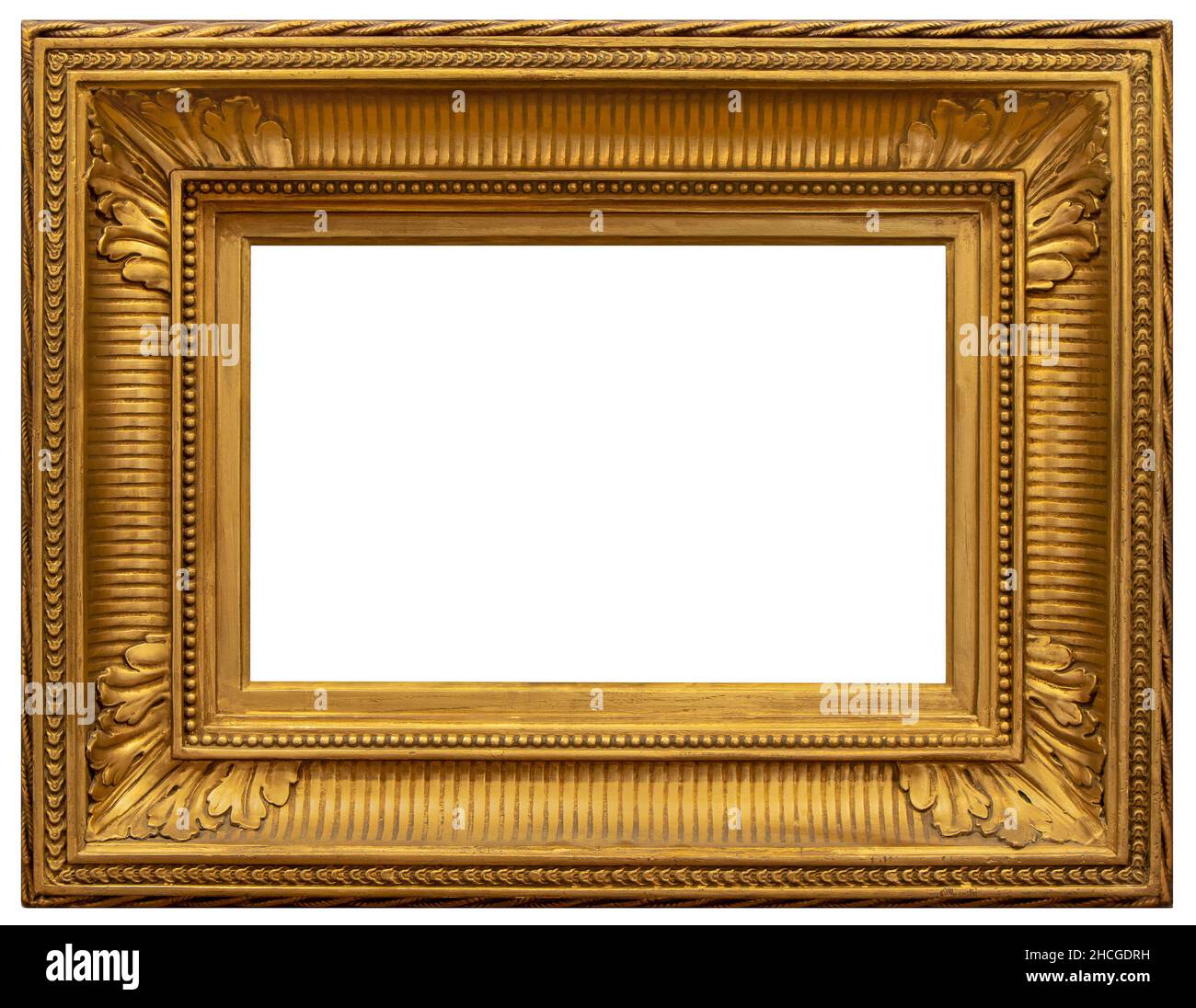 Old wooden square gilded frame isolated on the white background Stock ...