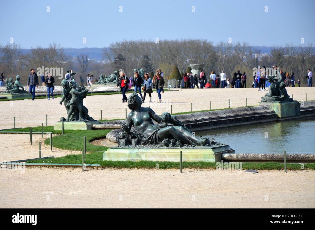 Statue in the gardens of Versailles Palace, Paris (France Stock Photo ...