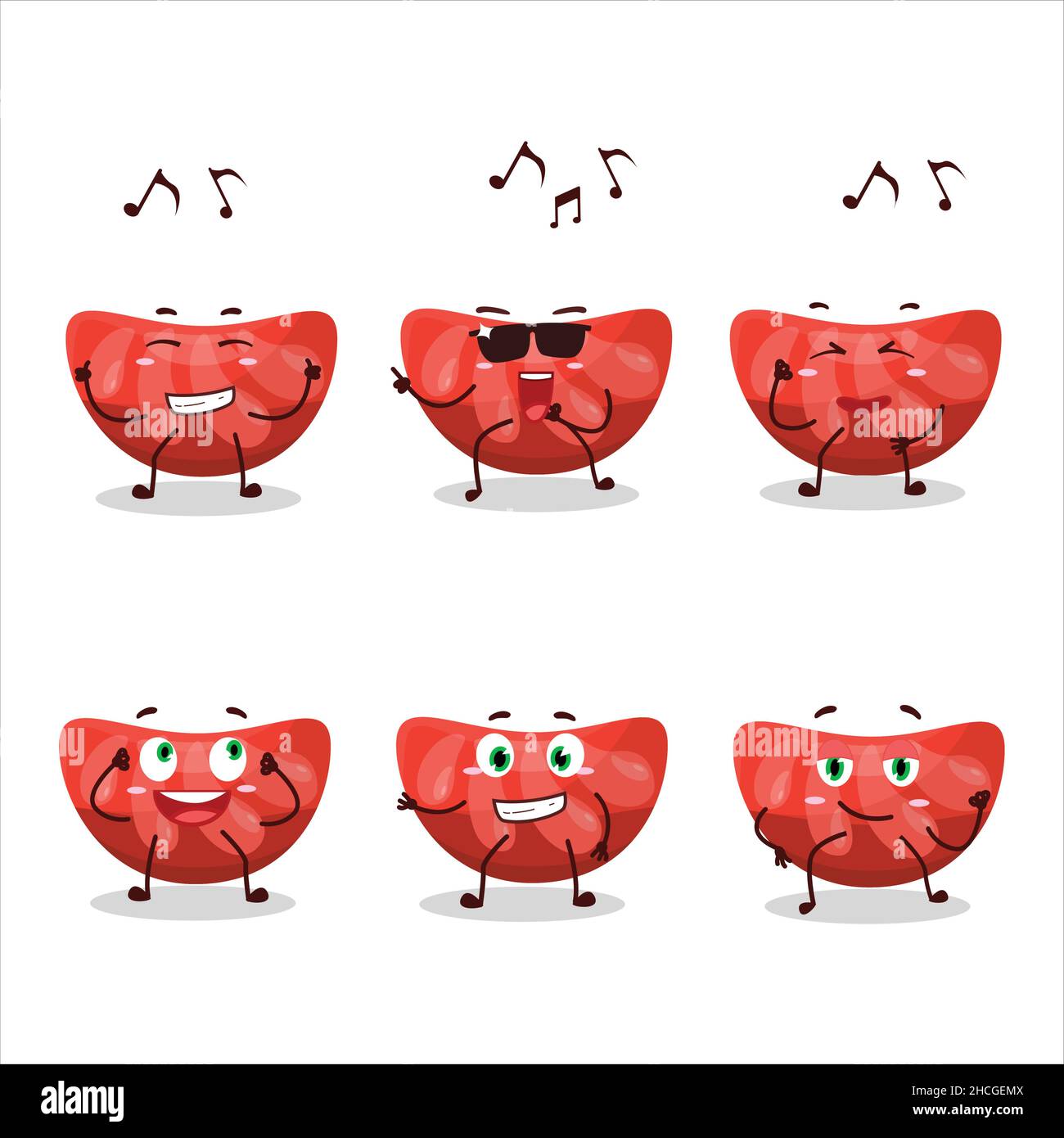 An image of red orange gummy candy dancer cartoon character enjoying ...
