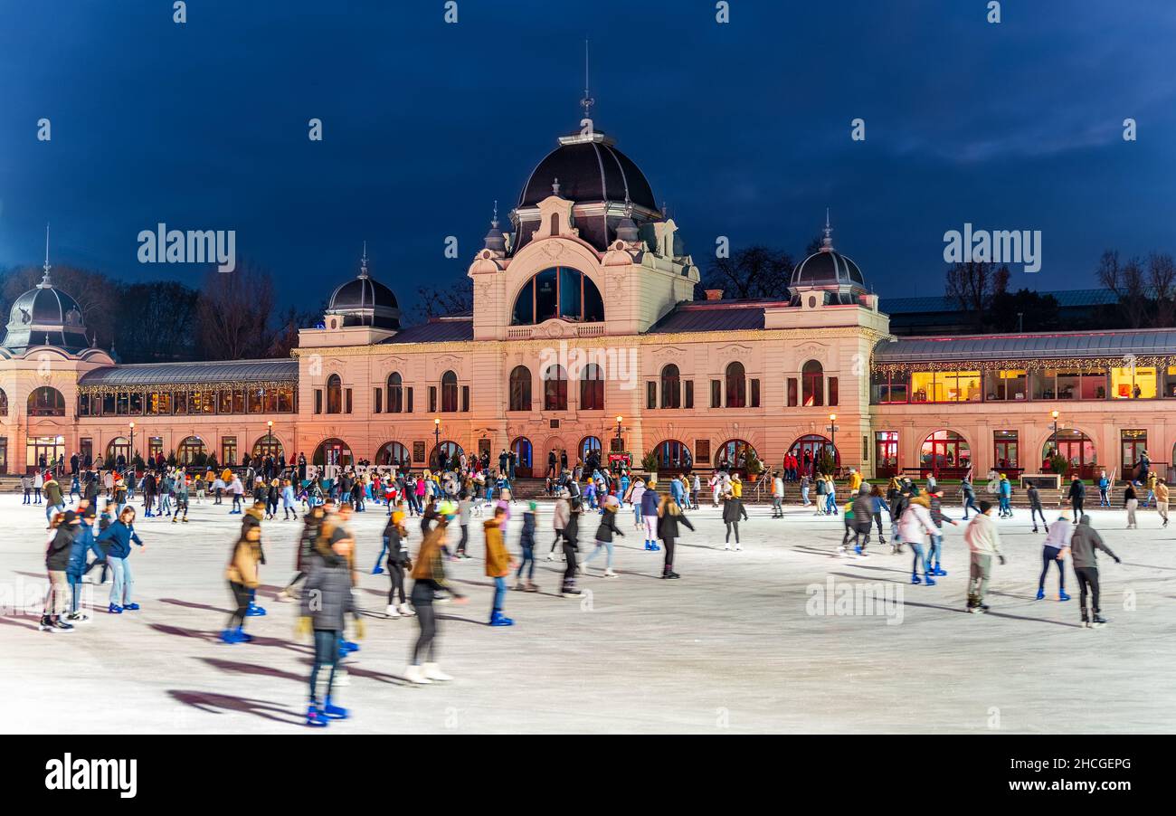 The biggest Ice rink in Budapest Hungary. Amazing recreation place for ...