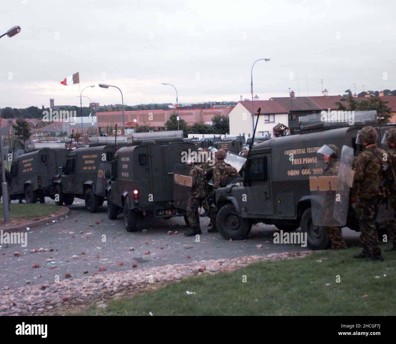 File photo dated 06/07/97 of soldiers and their armoured vehicles on ...