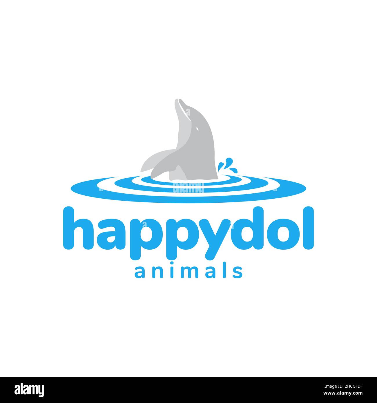 Dolphin playing water colorful logo design vector graphic symbol icon ...