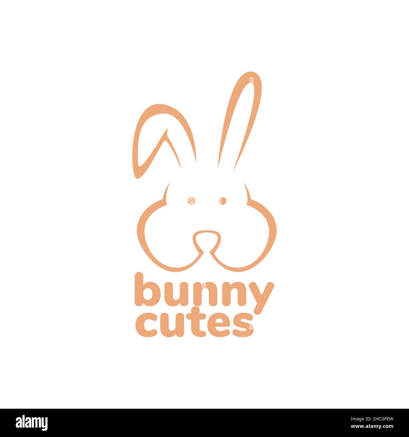 cute bunny rabbit face fat logo design vector graphic symbol icon sign ...