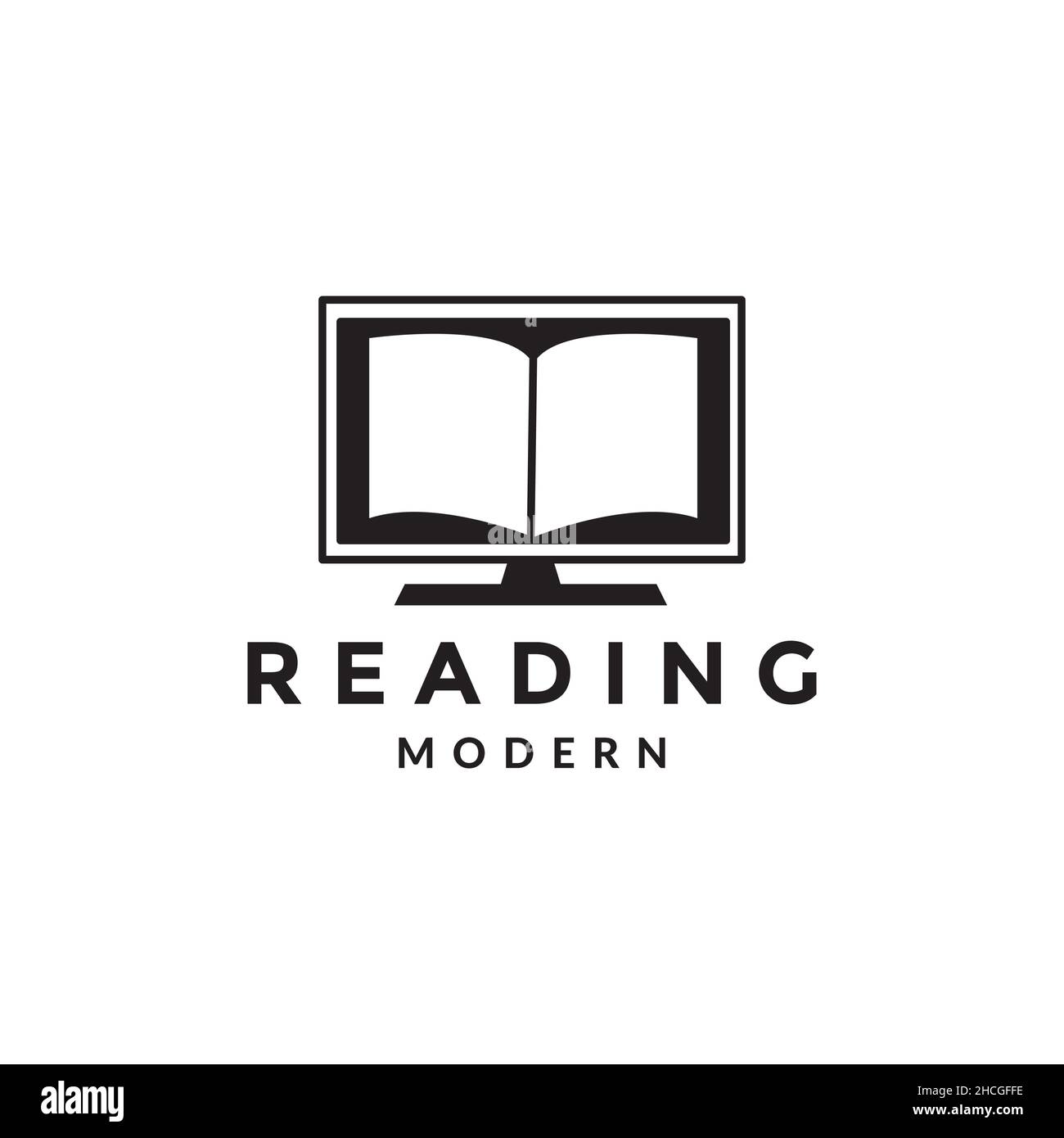 Student reading book laptop tablet Stock Vector Images - Alamy