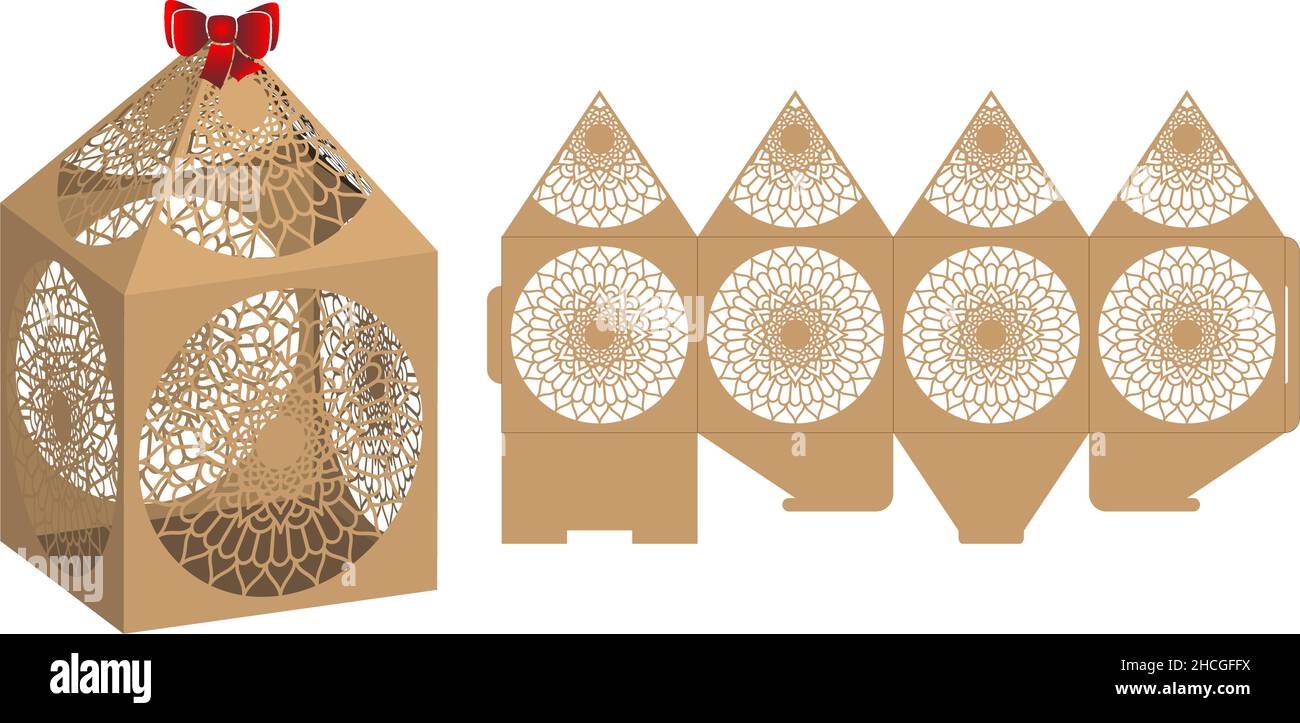Mandala detailed box. Ethnic decorative elements. box laser cut ...
