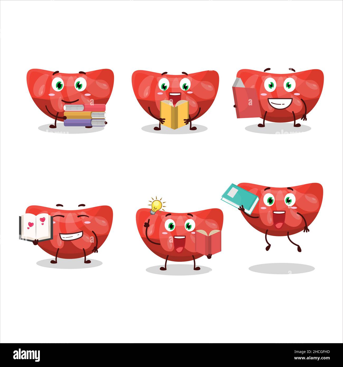 A picture of red orange gummy candy cartoon character concept reading ...