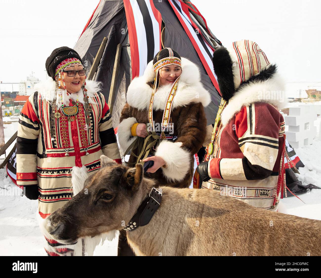 Dudinka, Taimyr, Russia, April, 10, 2021: Festival 90th anniversary of ...