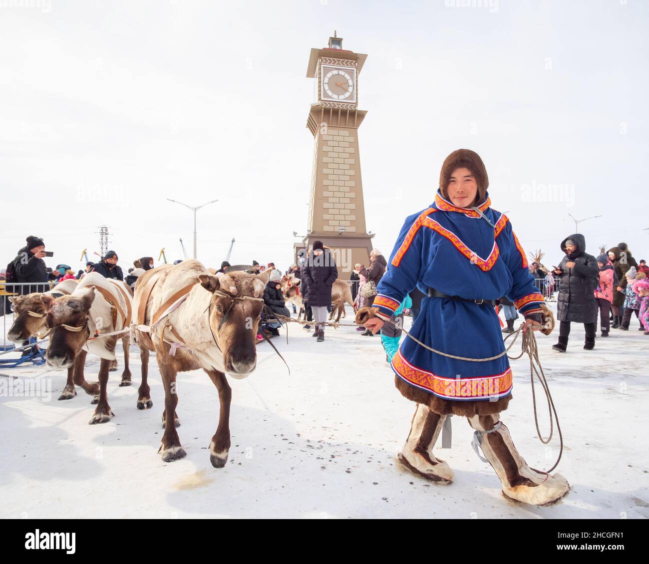 Dudinka, Taimyr, Russia, April, 10, 2021: Festival 90th anniversary of ...