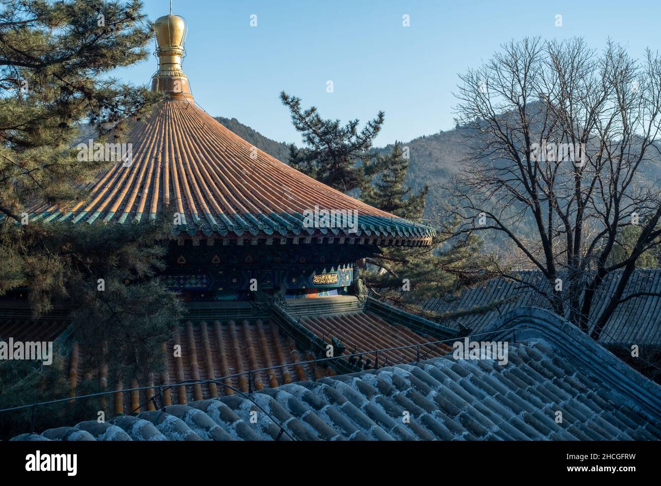 Lengyan Altar in Tanzhe Temple. Tanzhe Temple is a Buddhist temple ...