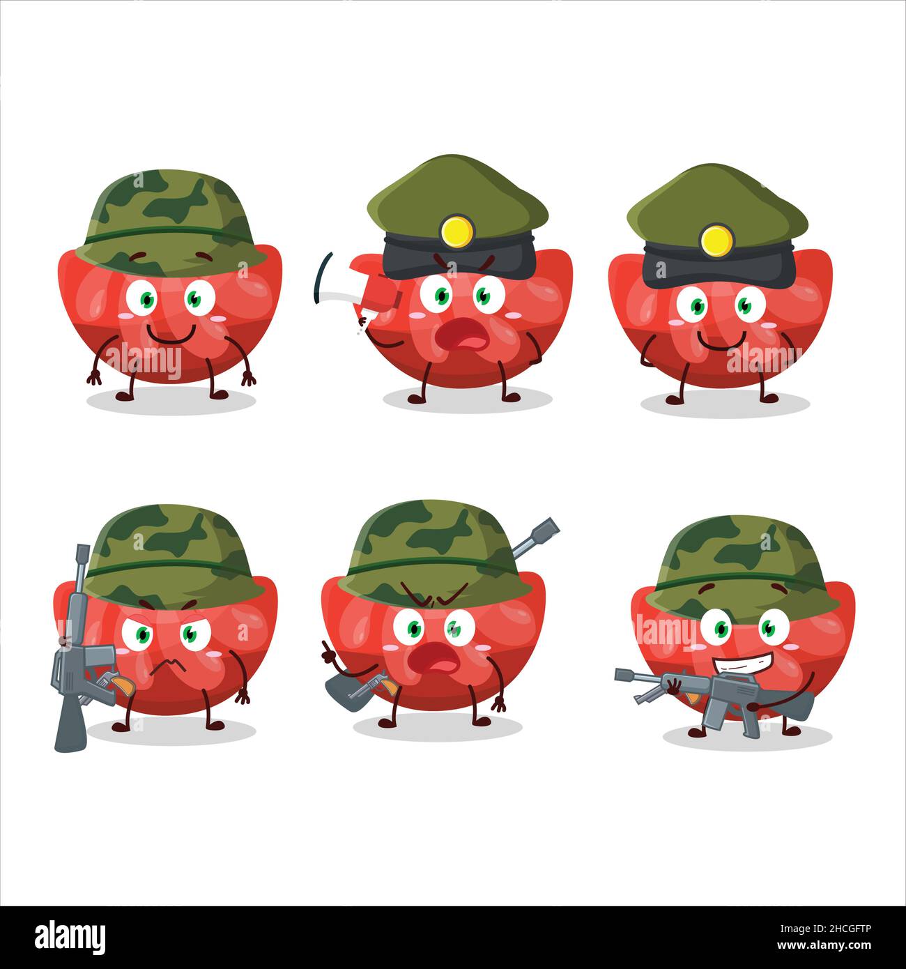 A charming soldier red orange gummy candy cartoon picture bring a gun ...