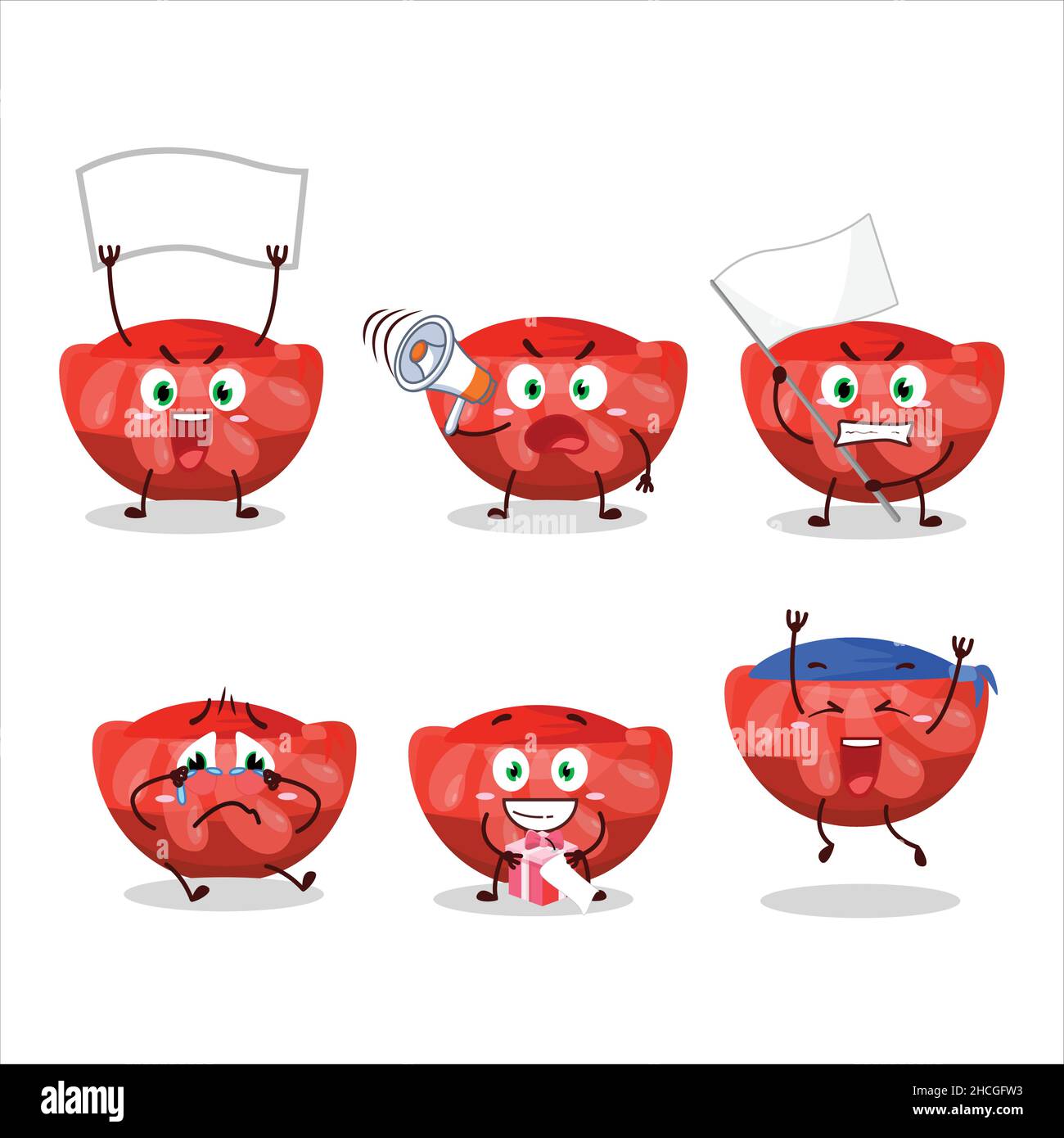 Mascot design style of red orange gummy candy character as an ...