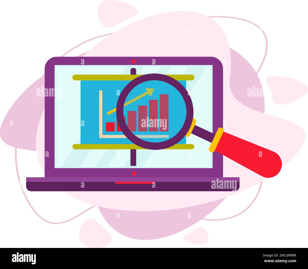 Laptop computer management graph Cut Out Stock Images & Pictures - Alamy