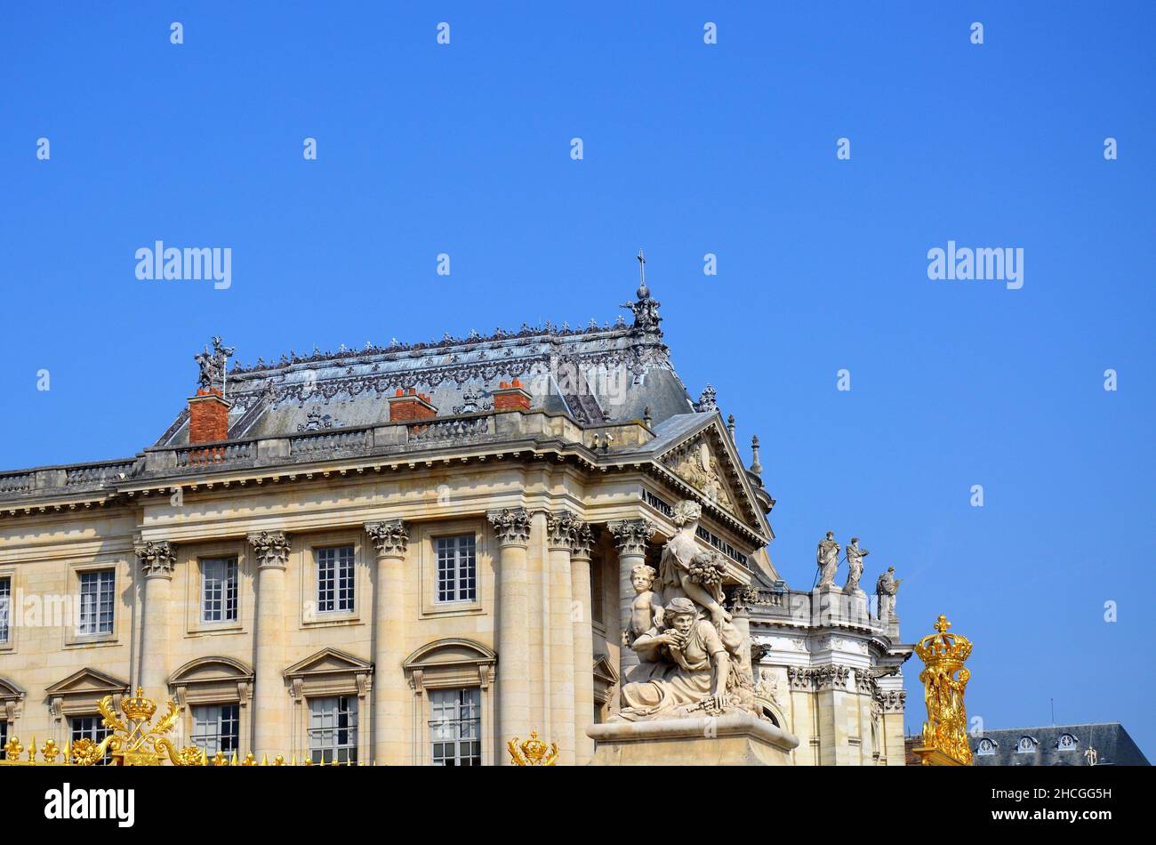 Architectural fragments of famous Versailles palace, Paris (France ...