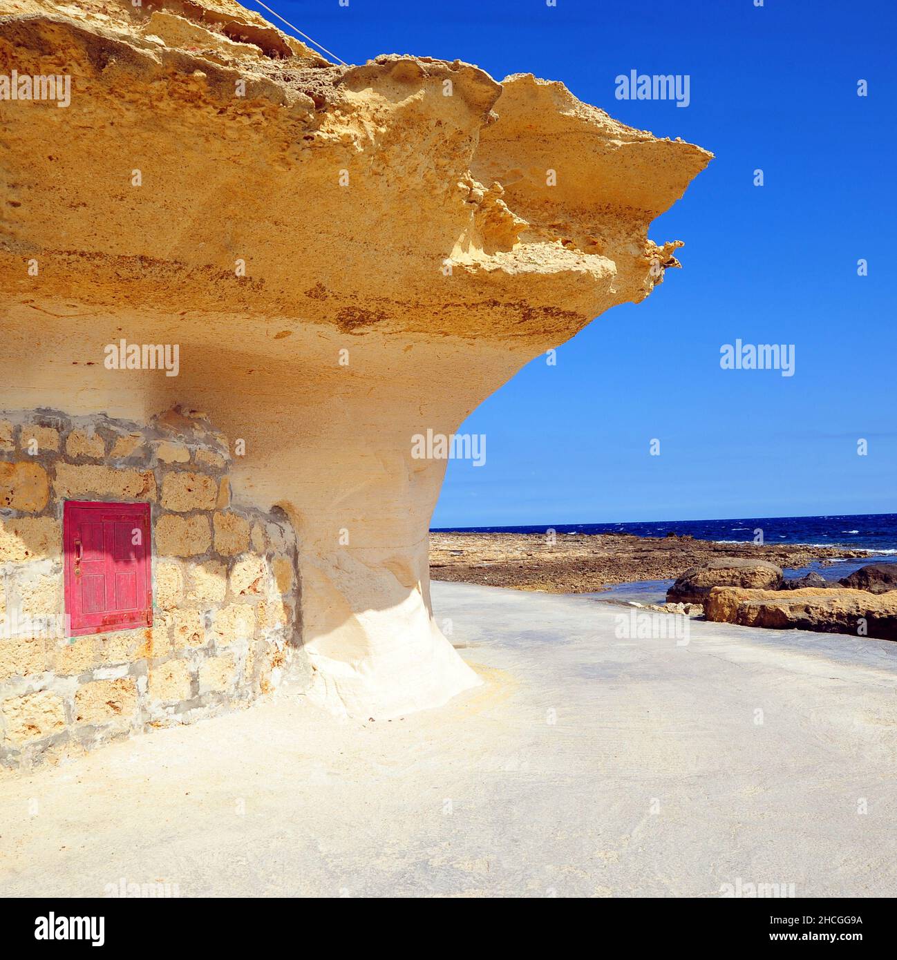 Beautiful view of an old boathouse on the beach in Gozo, Malta Stock ...