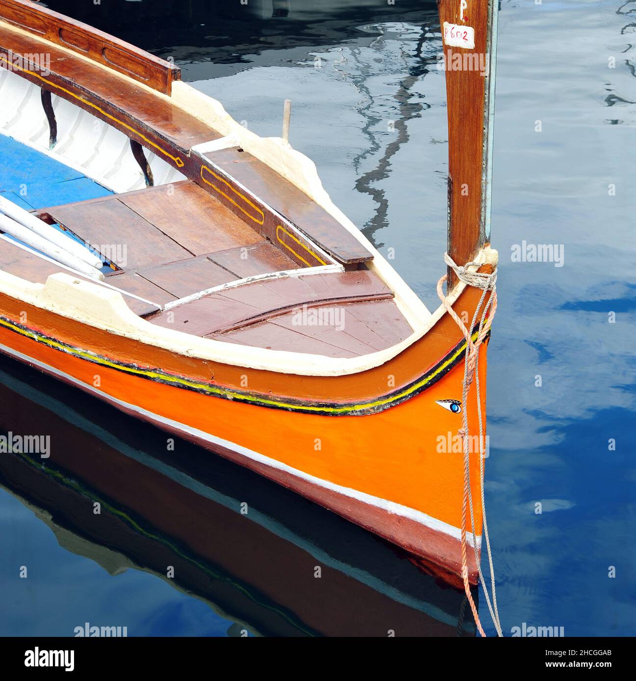 Traditional boat parked in a port in Malta Stock Photo - Alamy