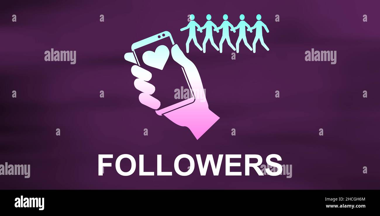 Illustration of a followers concept Stock Photo - Alamy