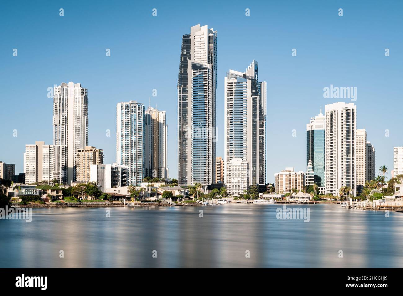 Skyline of famous Surfers Paradise on Queensland's Gold Coast Stock ...