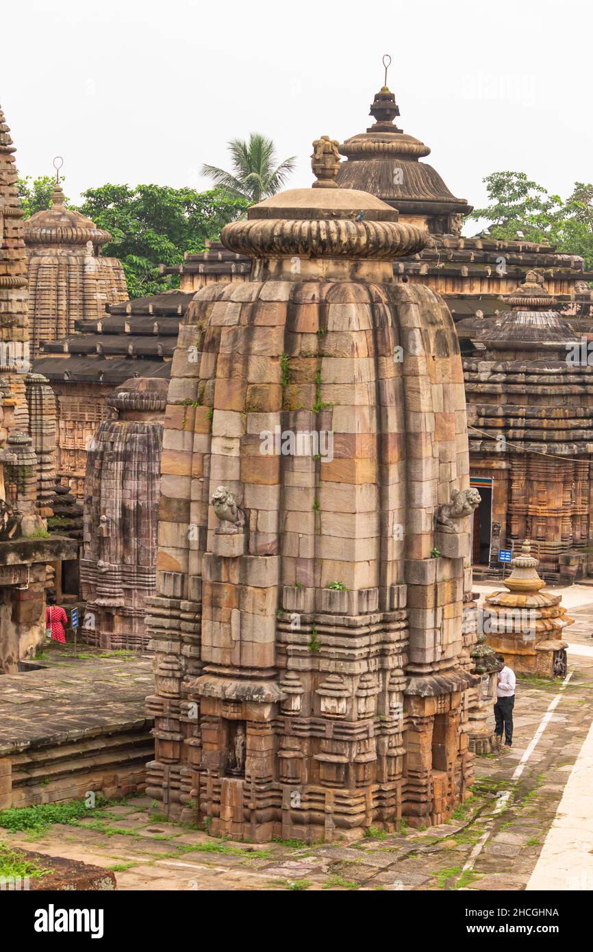 Beautiful shot of the Lingaraja Temple under the cloudy skies in India ...