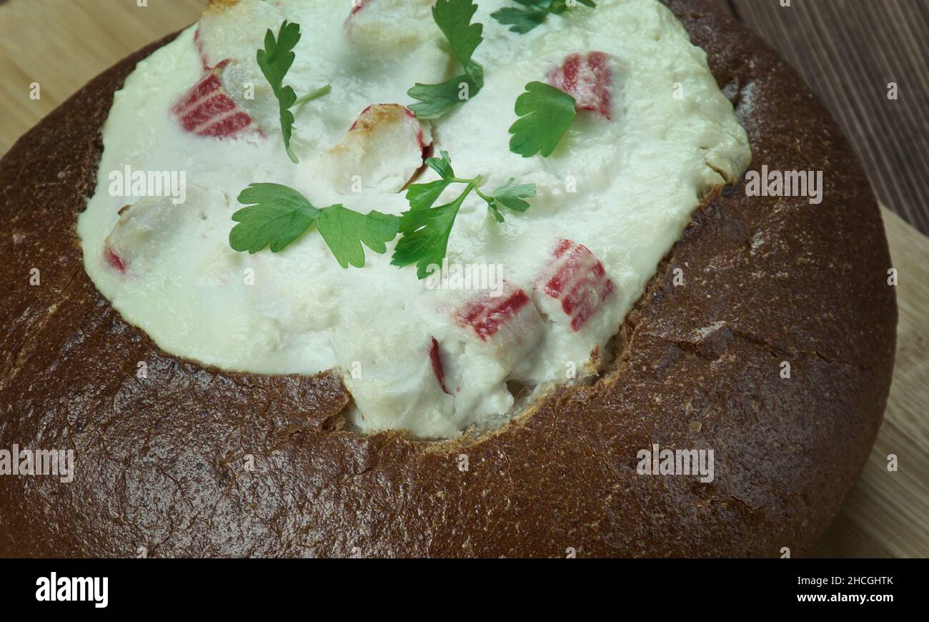 California Clam Chowder is a creamy stew containing clams, potatoes ...