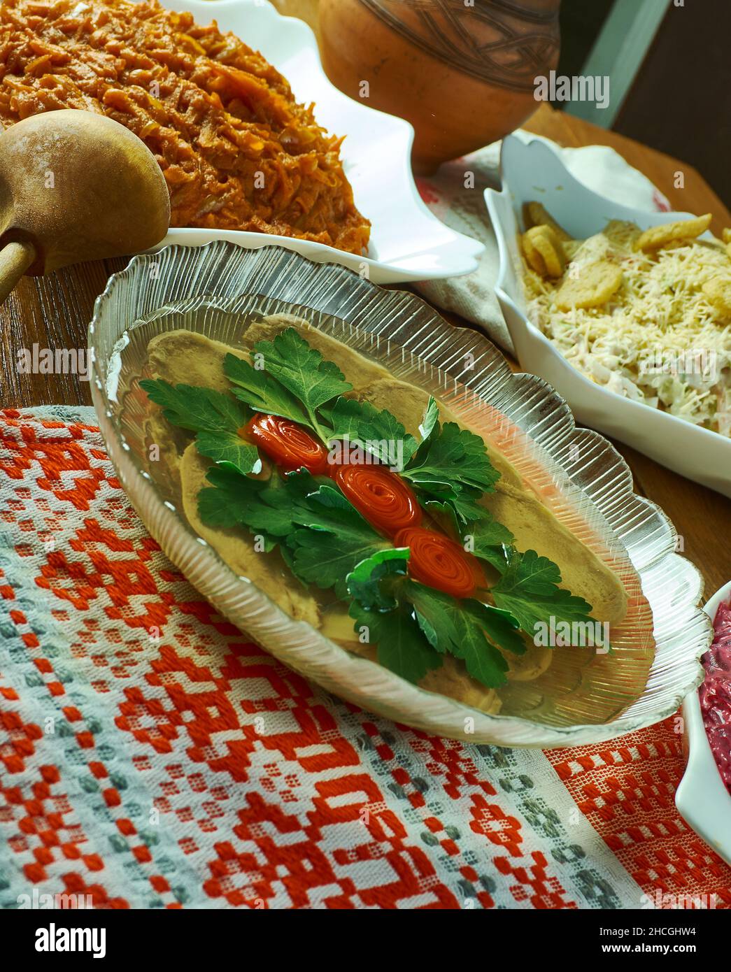 Swedish Jellied Veal kalvsylta . Scandinavian Christmas cuisine ...