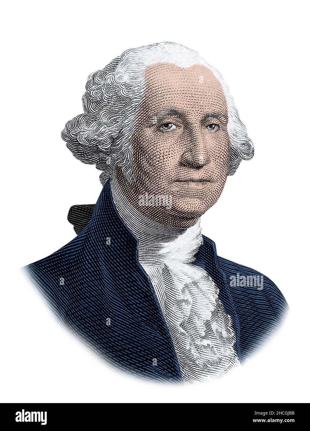 George Washington's Portrait Isolated on White Background Stock Photo ...
