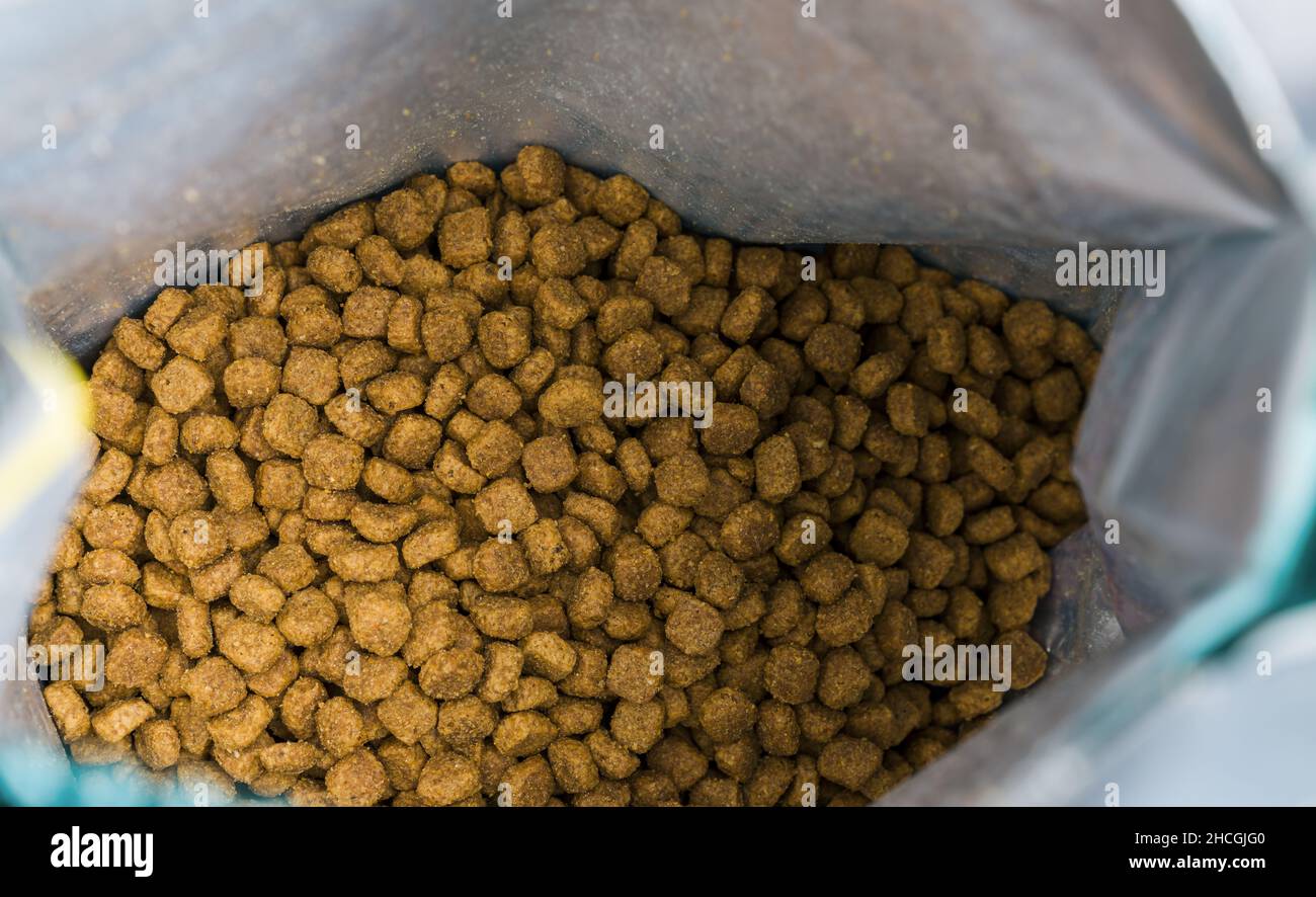 Cat food in the packet Stock Photo - Alamy
