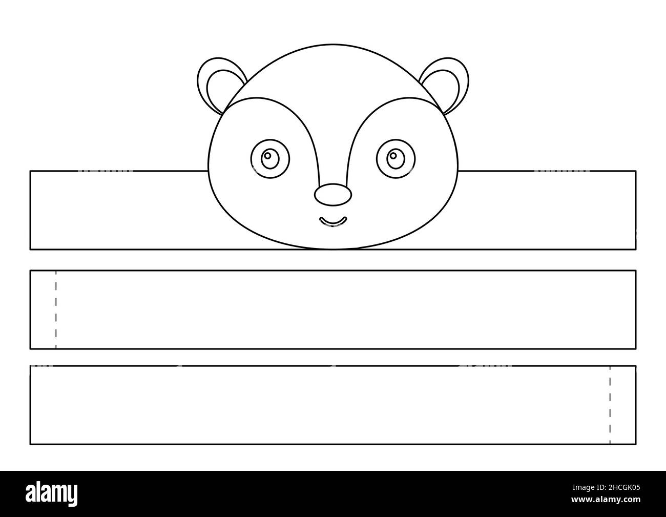 Printable opossum paper crown. Diy cut party ribbon template for ...