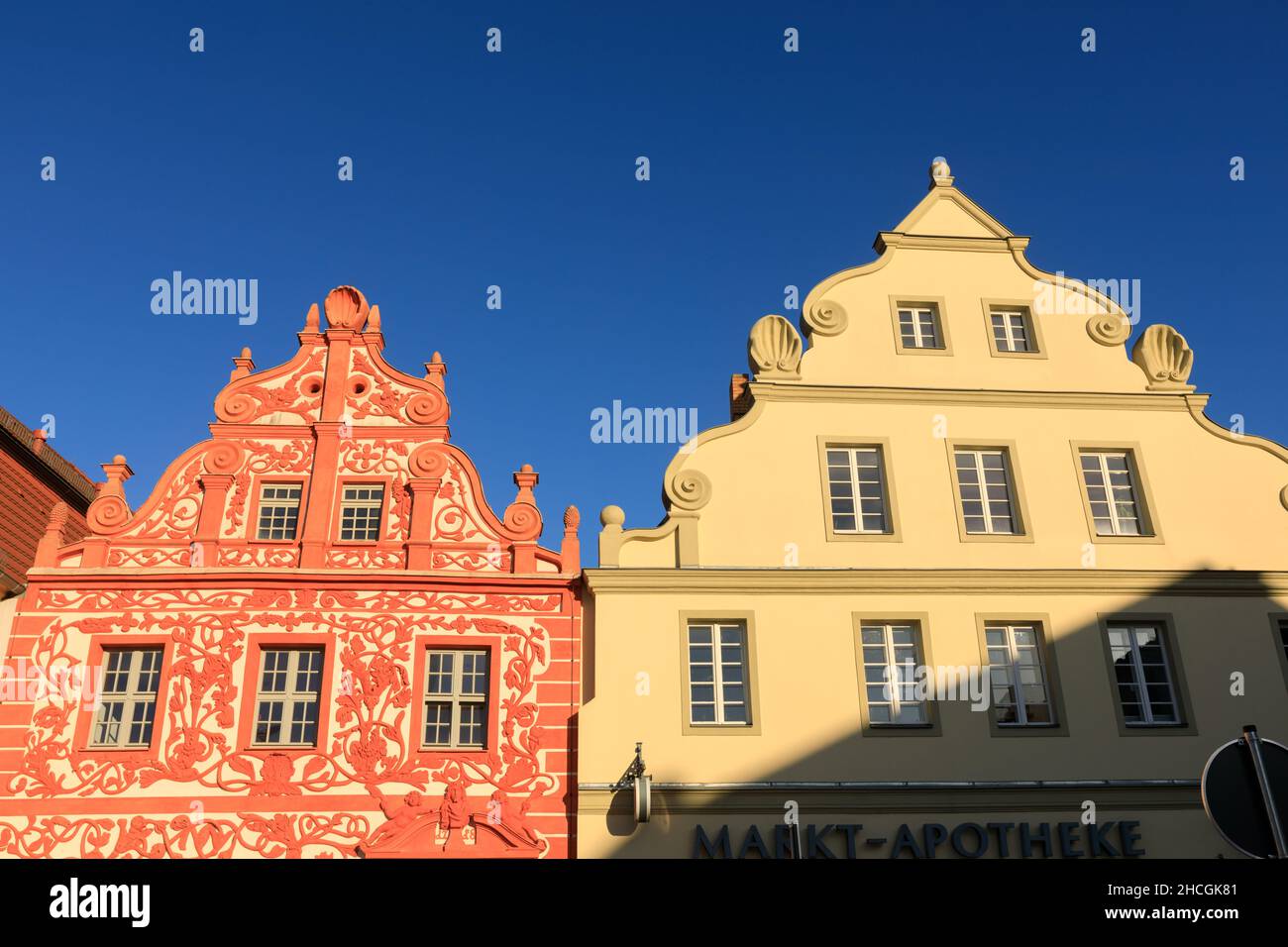 Luckau, Brandenburg, Germany: Baroque Buildings around the main square ...