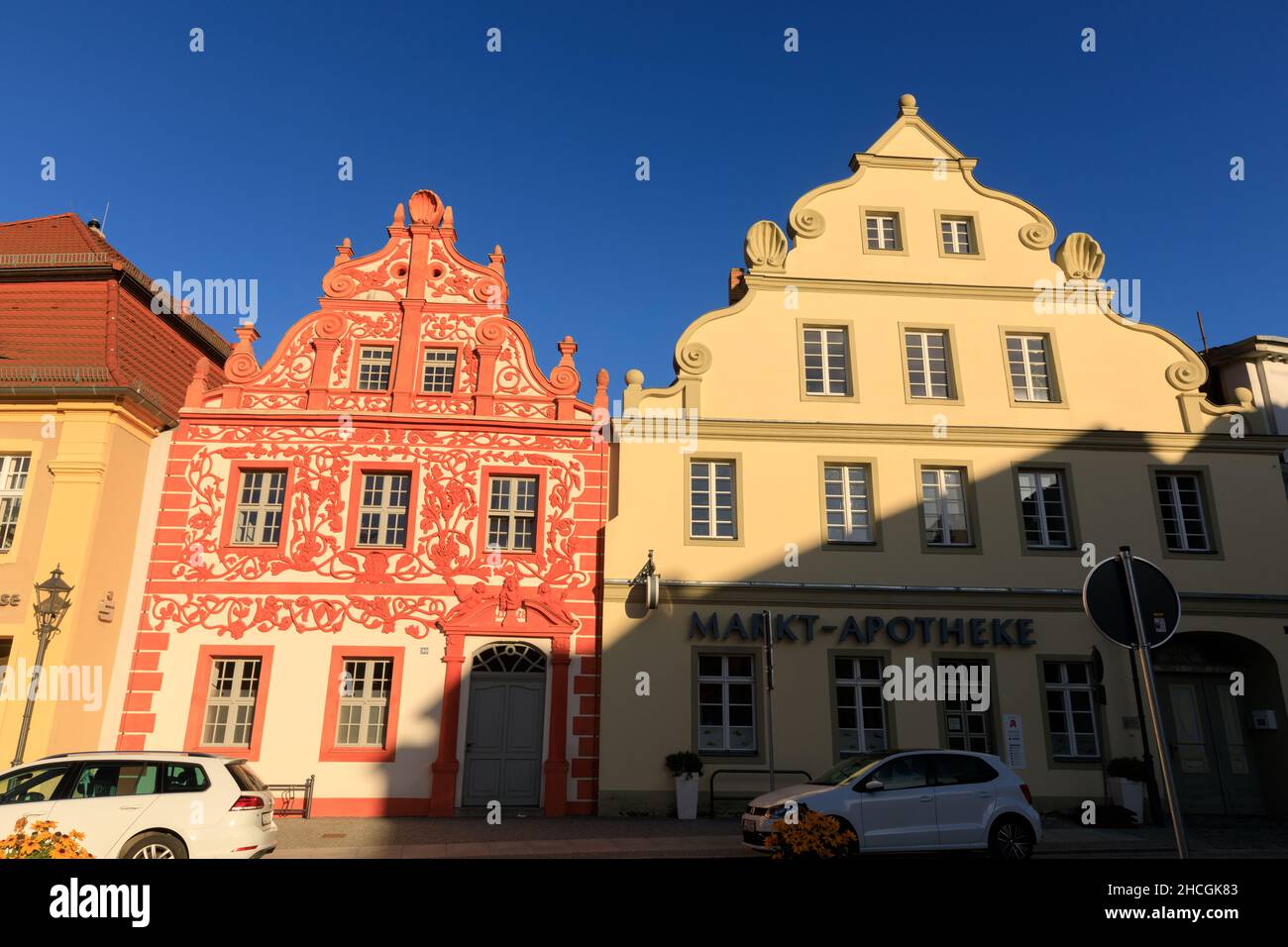 Luckau, Brandenburg, Germany: Baroque Buildings around the main square ...