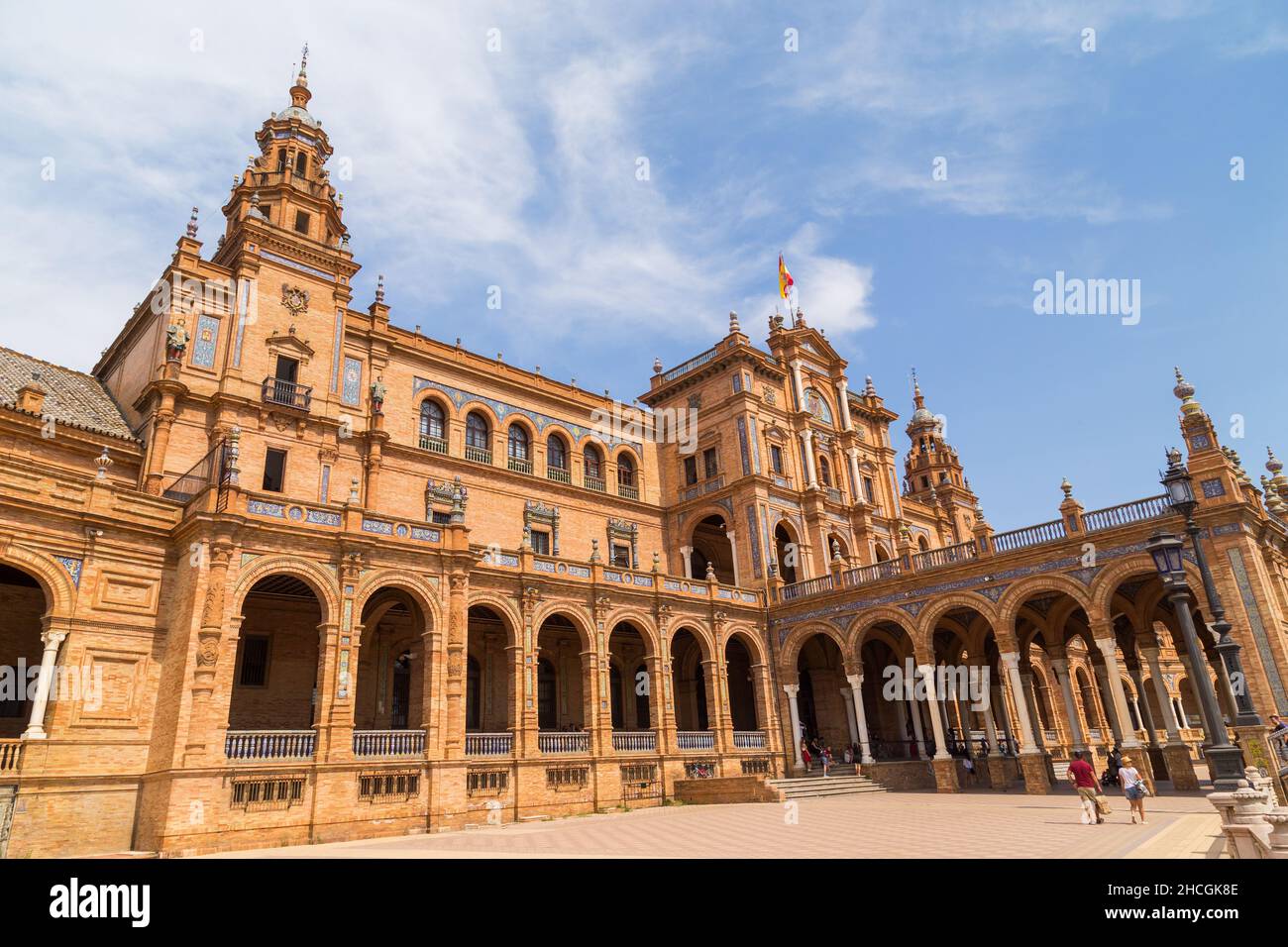 Sevilla, Spain - August 12, 2021. The Spain Square Plaza de Espana in ...