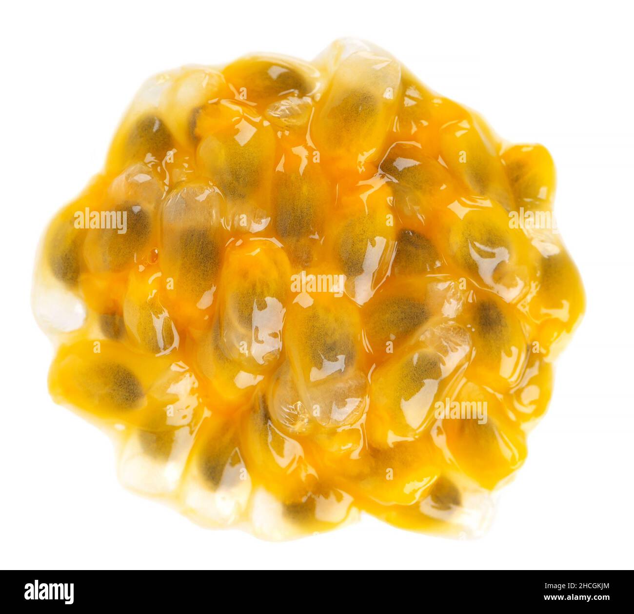 Passion fruits seeds isolated on white background. Passionfruit or ...