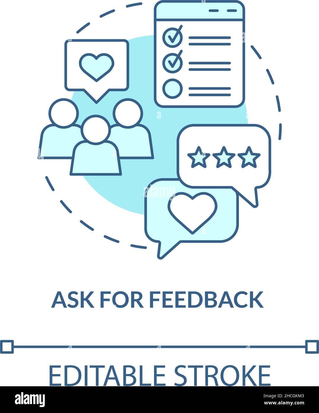 Ask for feedback turquoise concept icon Stock Vector Image & Art - Alamy