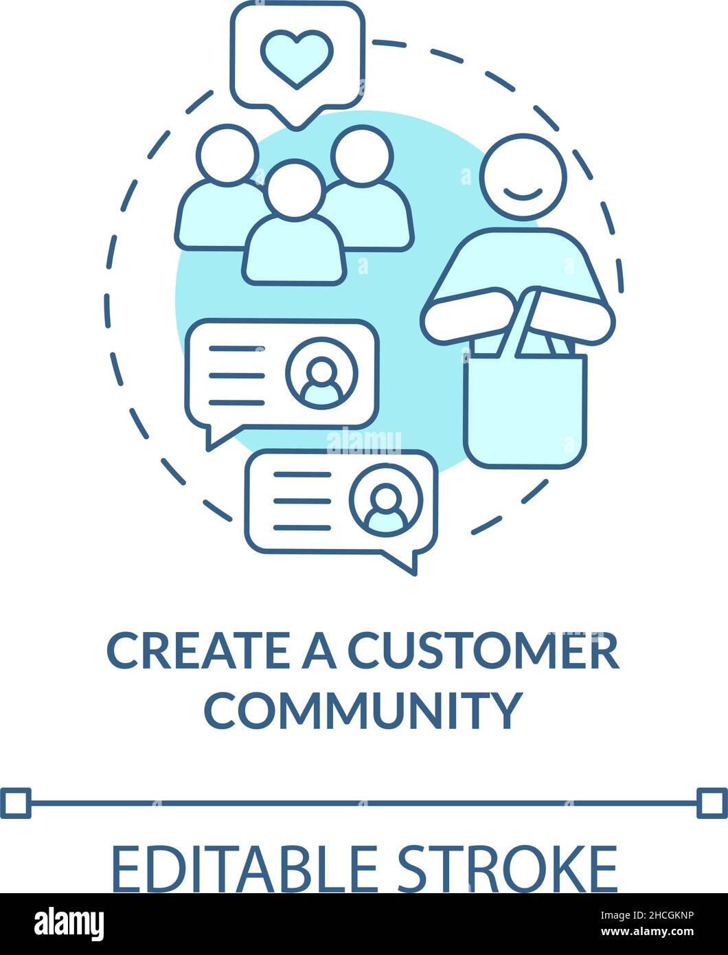 Create customer community turquoise concept icon Stock Vector Image ...