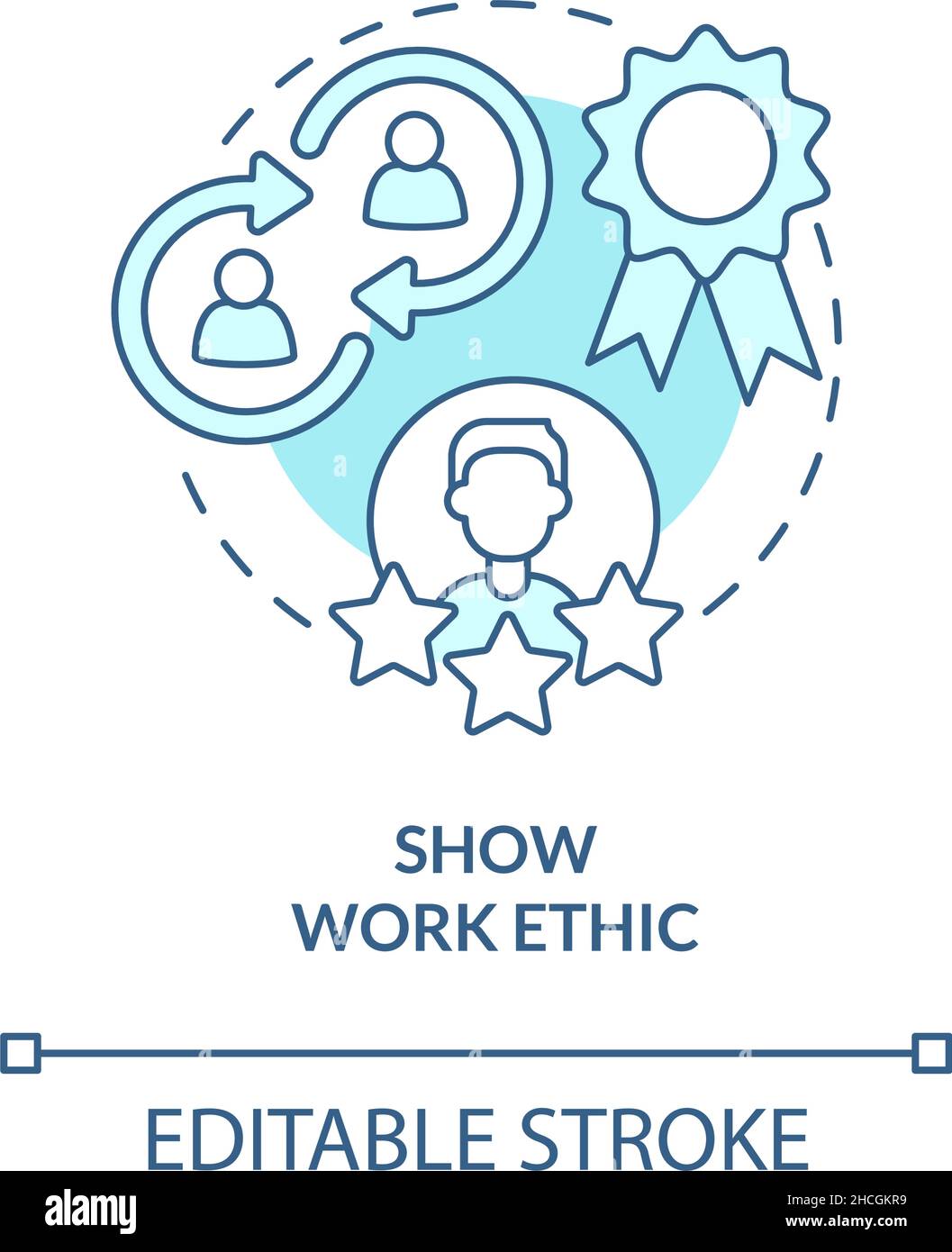 Show work ethic turquoise concept icon Stock Vector Image & Art - Alamy