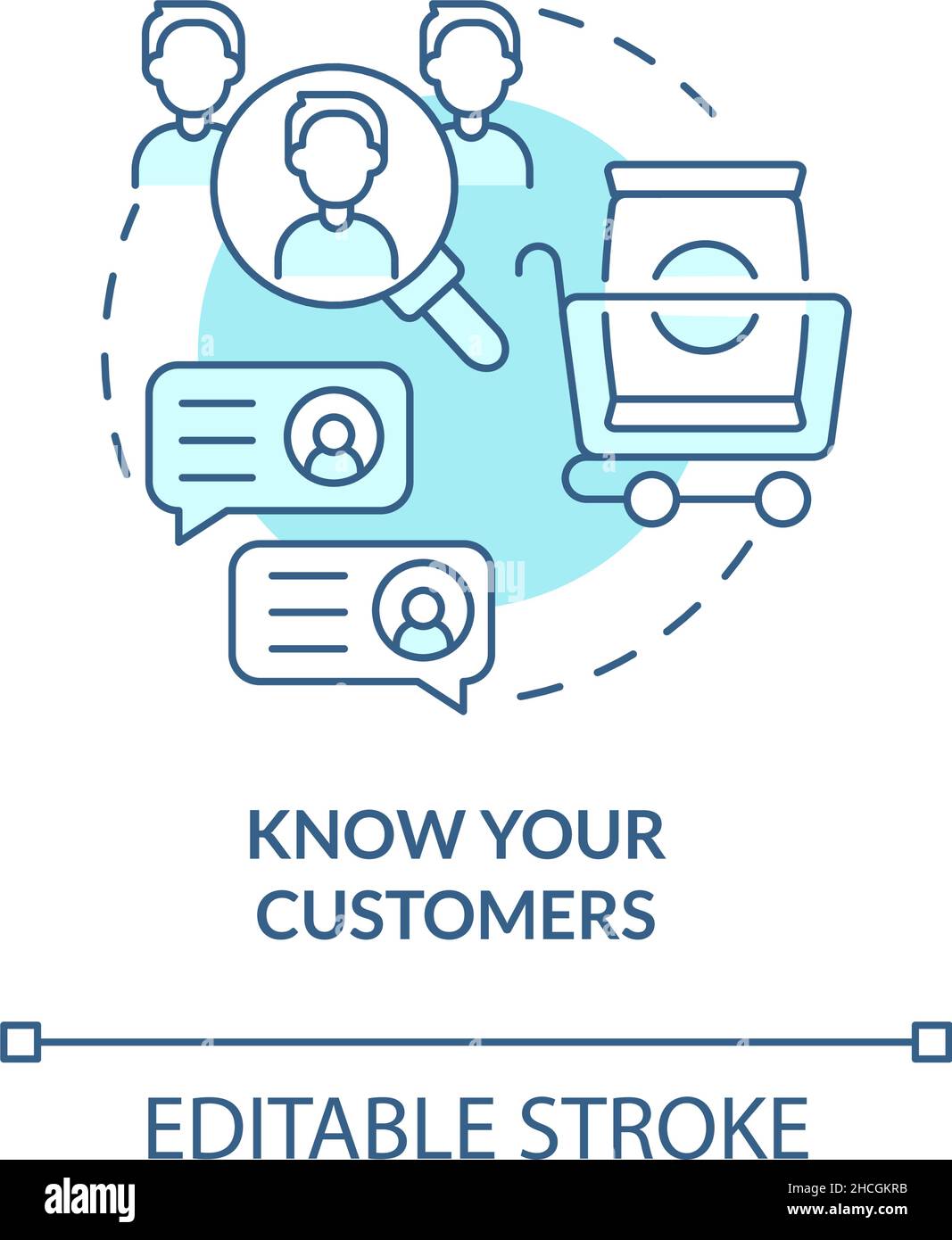 Know your customers turquoise concept icon Stock Vector Image & Art - Alamy