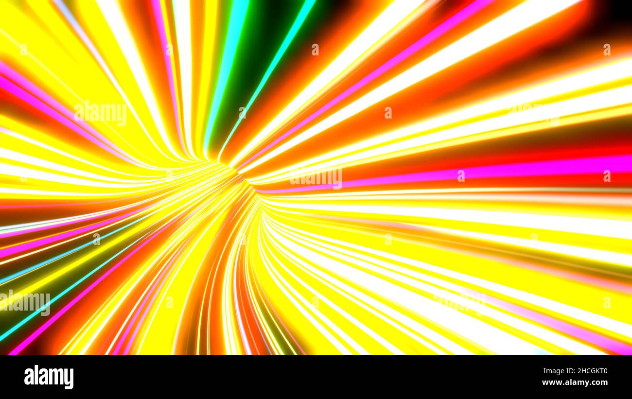 A beautiful illustration with colorful patterns on a black background ...