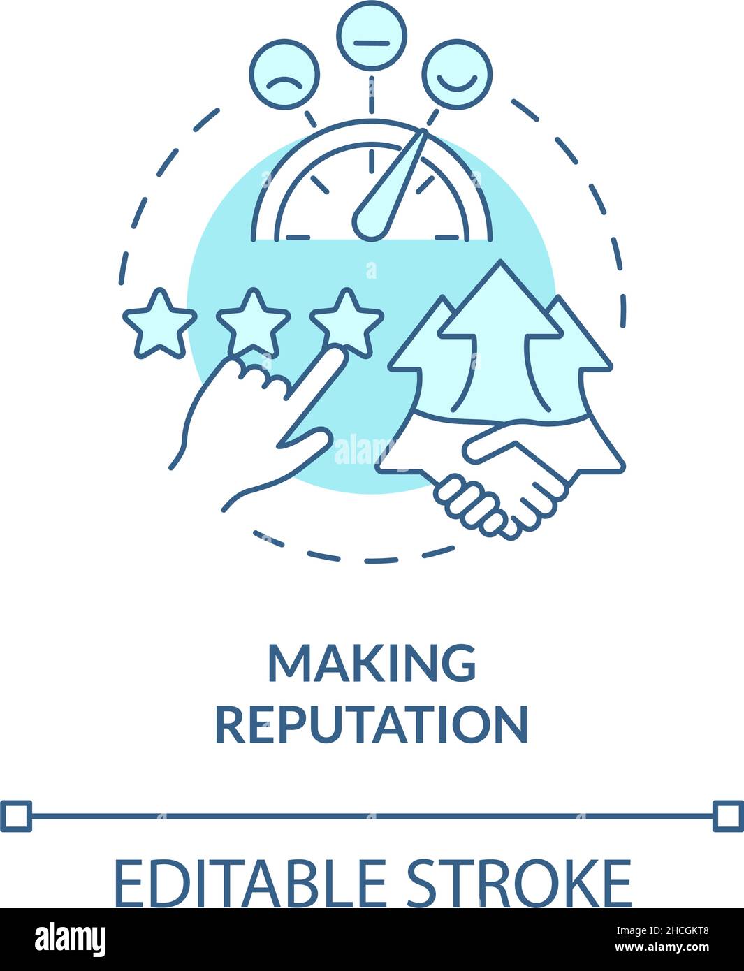 Making reputation turquoise concept icon Stock Vector Image & Art - Alamy