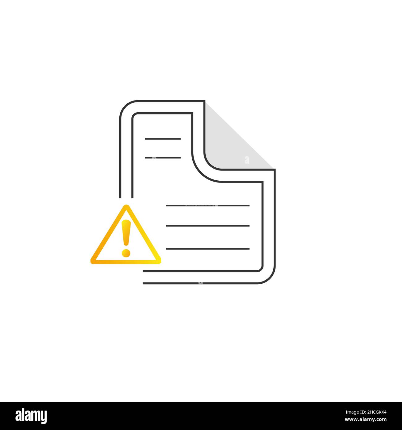 document warning icon. Exclamation mark. Warning Information sign symbol template. Stock Vector ...