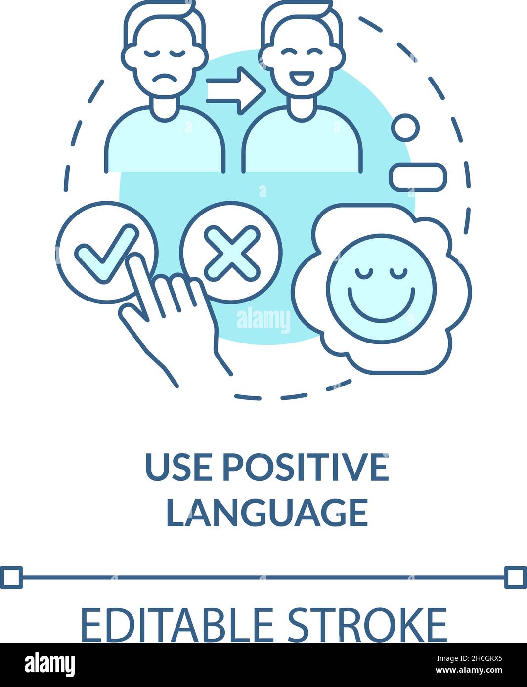 Use positive language turquoise concept icon Stock Vector Image & Art ... Use positive language turquoise concept icon Stock Vector Image & Art ...