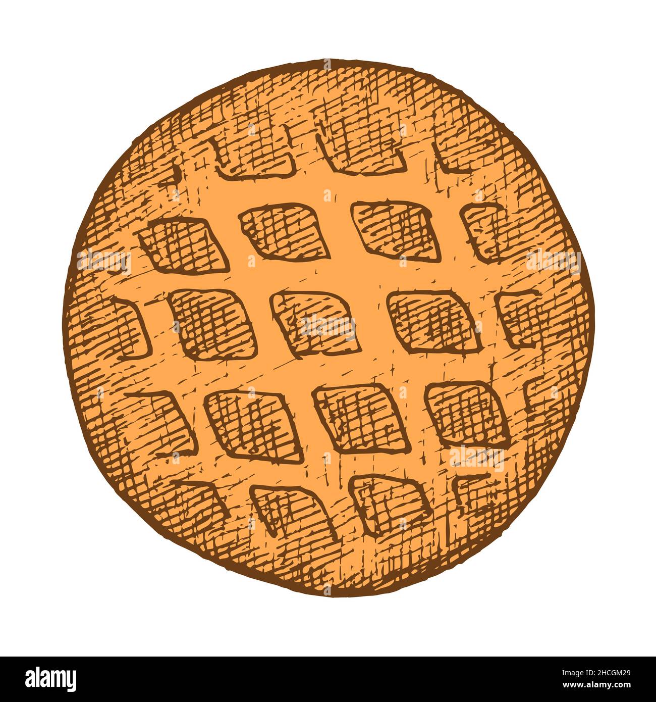 Baked bun. Confectionery bakery product. Wheat flour. Vector isolated ...