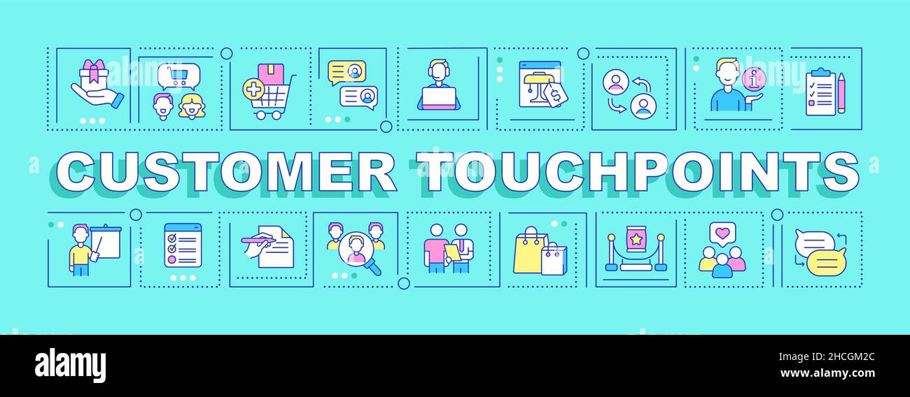 Customer touchpoints word concepts blue banner Stock Vector Image & Art ...