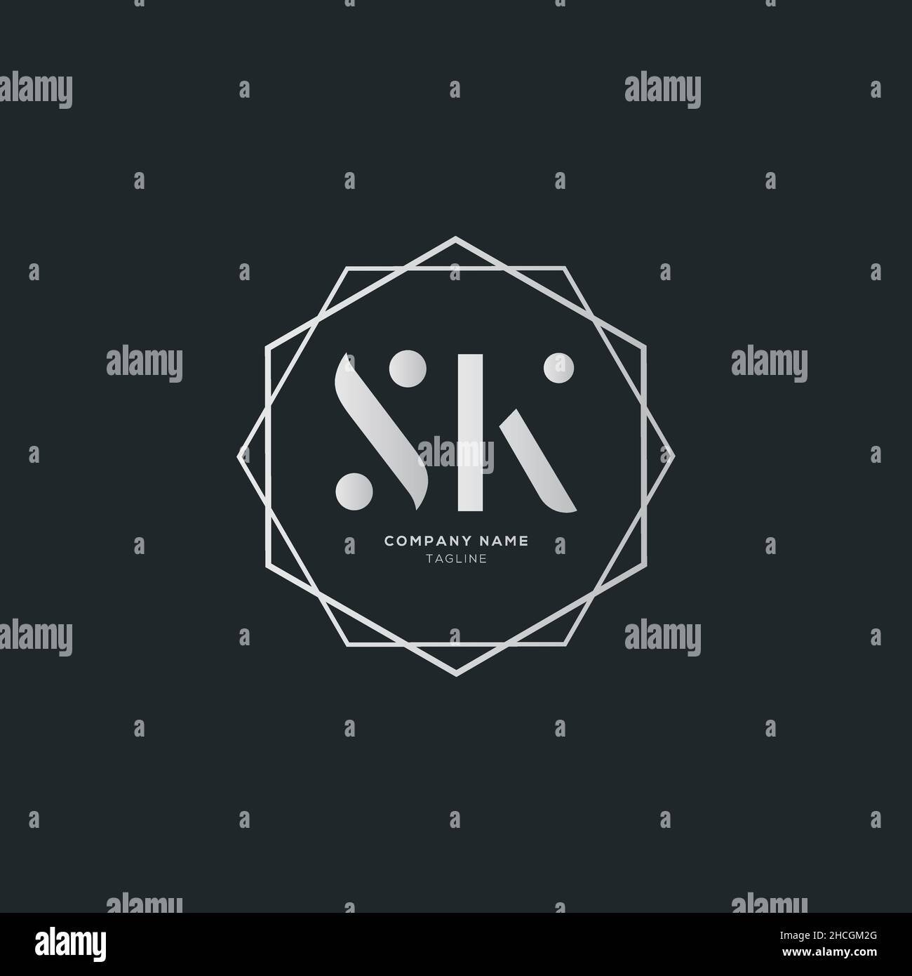 Unique modern SK Letter Business Logo Design Alphabet Icon Vector ...