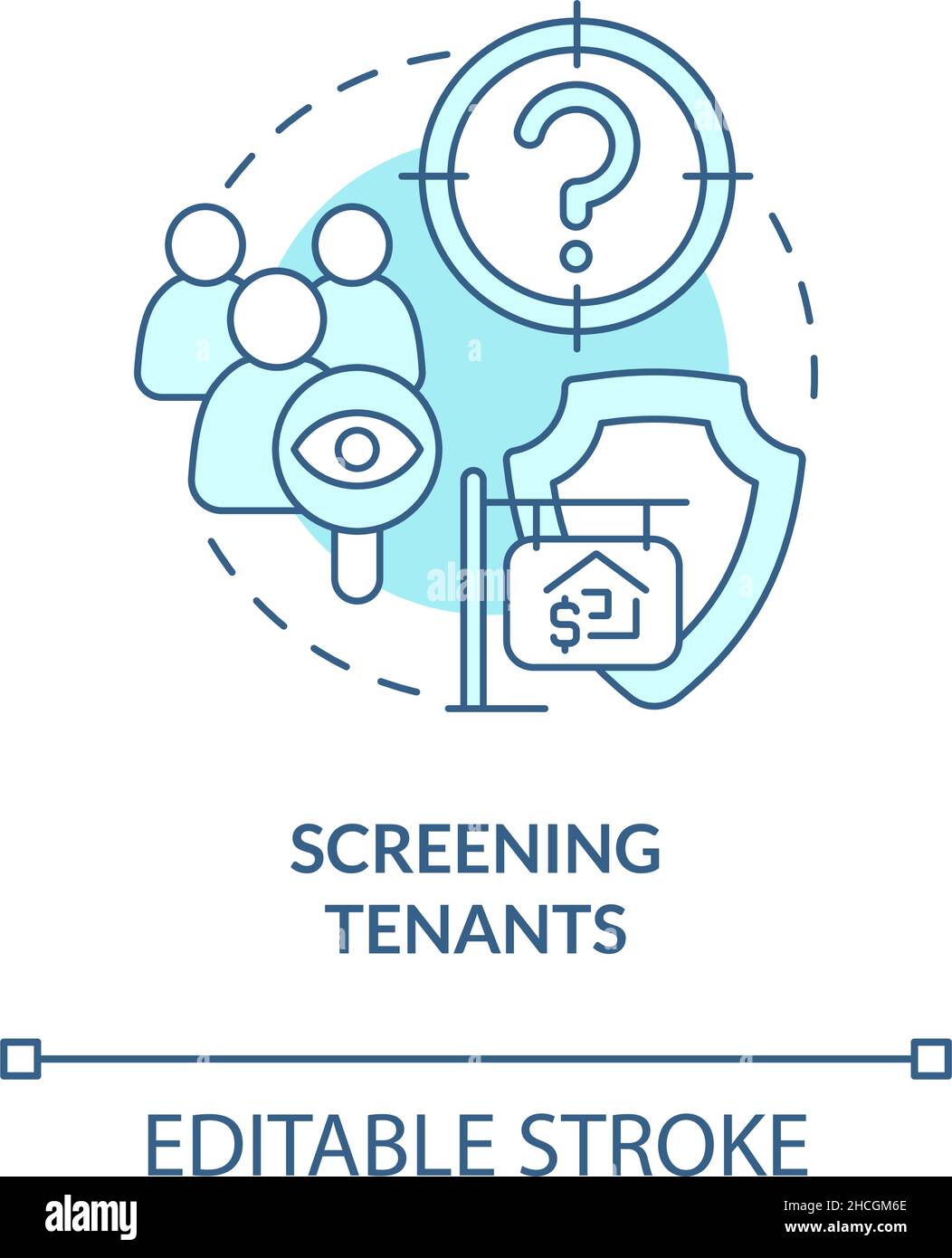 Screening tenants turquoise concept icon Stock Vector Image & Art - Alamy