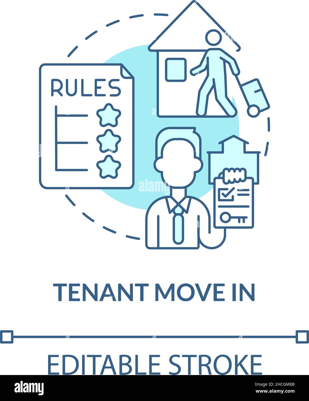 Tenant move in turquoise concept icon Stock Vector Image & Art - Alamy