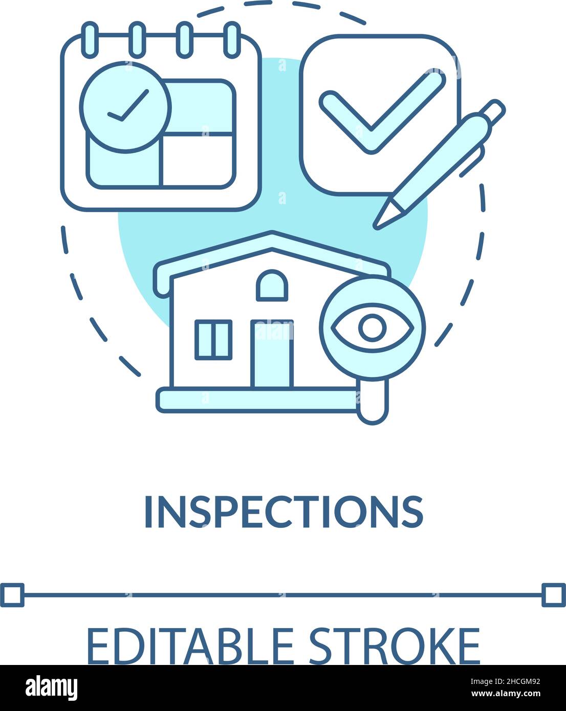 Inspections turquoise concept icon Stock Vector Image & Art - Alamy