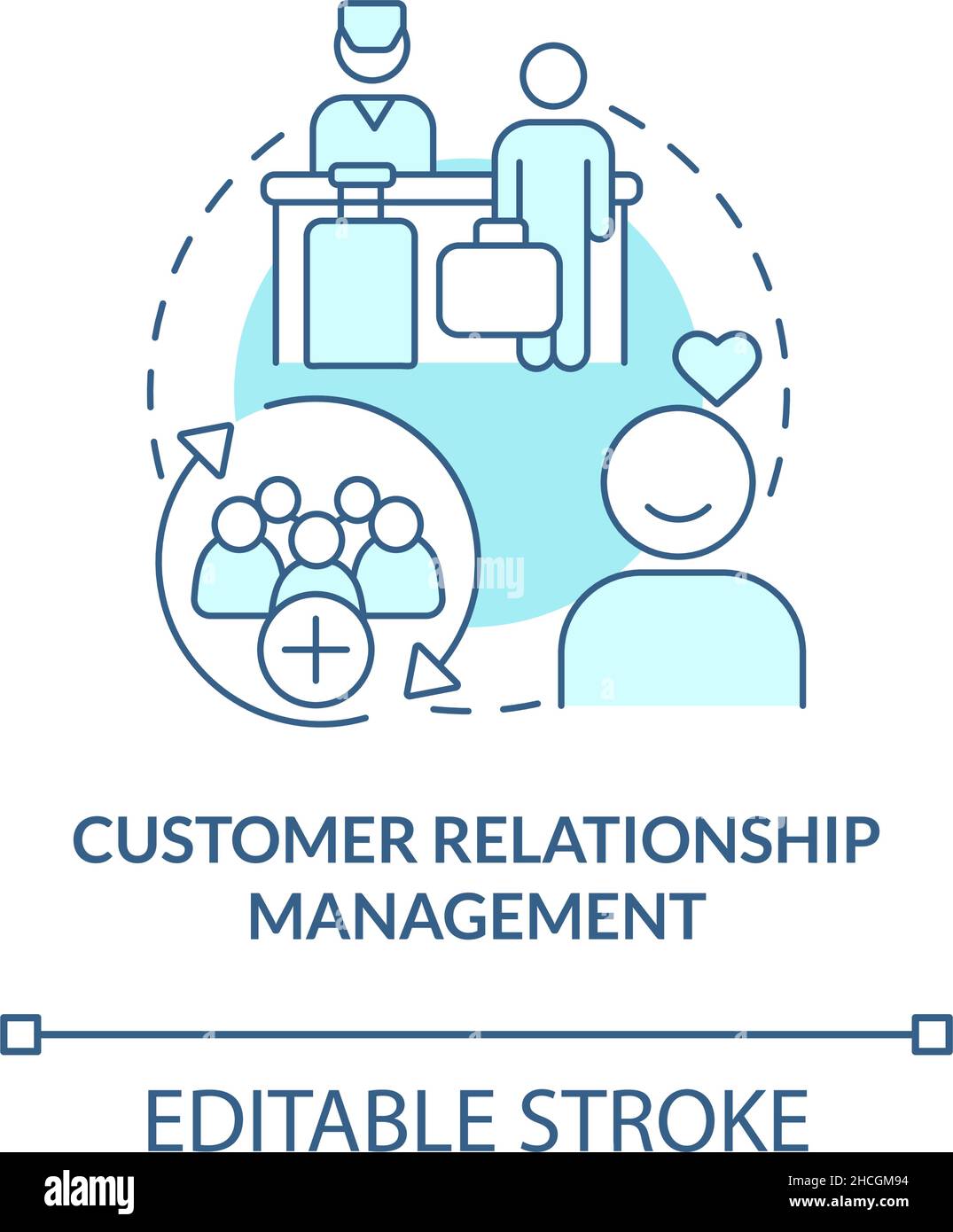 Customer relationship management turquoise concept icon Stock Vector ...